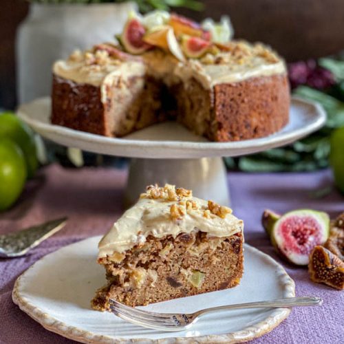 Easy Apple, Fig and Walnut Cake with Maple Cream Cheese Frosting - Katy ...